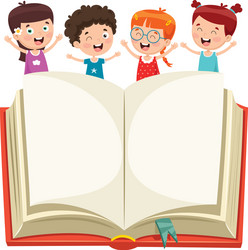 Open book with island in sea Royalty Free Vector Image