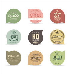 Realistic knitted badges labels collection Vector Image
