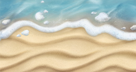 Sea beach realistic background Royalty Free Vector Image