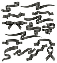 Black ribbons Royalty Free Vector Image - VectorStock
