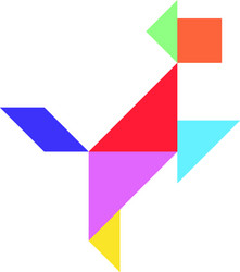 Color tangram puzzle in dog or wolf shape Vector Image