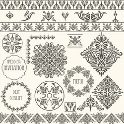 Set various retro design elements Royalty Free Vector Image