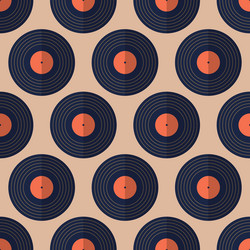 Vinyl records seamless pattern vinyl background Vector Image