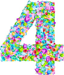 Colorful gem stones font numeral 5 Royalty Free Vector Image