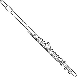 Flute drawing engraving ink line art Royalty Free Vector