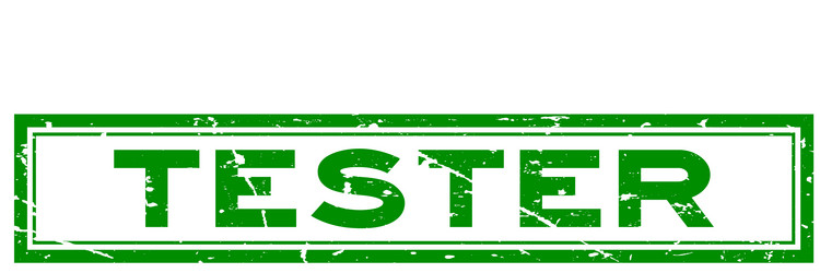 Grugne green tester word round rubber seal stamp Vector Image