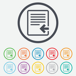 Import file icon file document symbol Royalty Free Vector