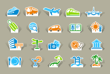Travel and accommodation stickers Royalty Free Vector Image