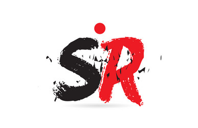 Alphabet letter combination sr s r with grunge Vector Image