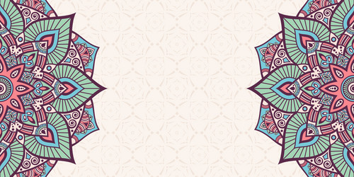 Horizontal mandala banner decorative Royalty Free Vector