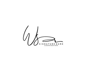 Letter ws signature logo template Royalty Free Vector Image
