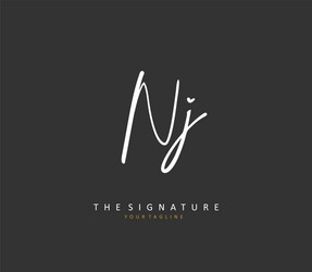 Nj initial letter handwriting and signature logo Vector Image
