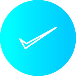 Round tick icon with white background Royalty Free Vector