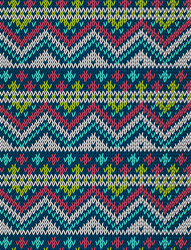 Knitted norwegian rose seamless pattern selburose Vector Image