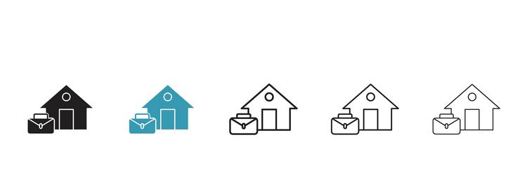 Remote work icon set home office telework symbol Vector Image