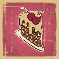 Background with of cake in retro style vintage Vector Image