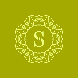 Monogram initial sg circular medal ornament logo Vector Image