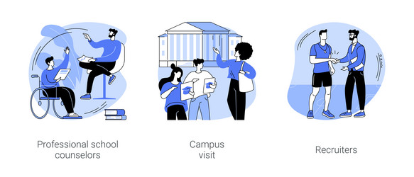 College admission isolated cartoon Royalty Free Vector Image