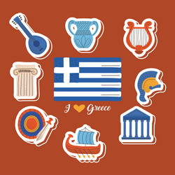 Icons of greece culture Royalty Free Vector Image