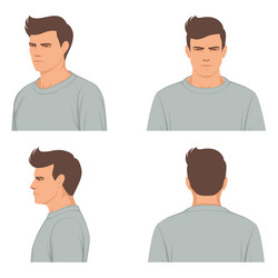 Man male face portrait front profile side view Vector Image