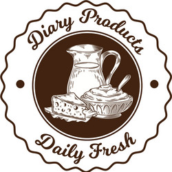 Milk shop logo Royalty Free Vector Image - VectorStock