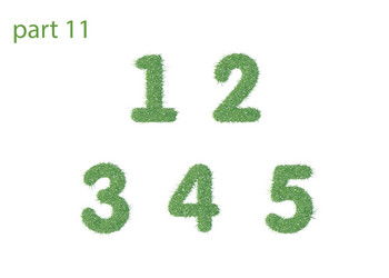 Grass numbers and digits Royalty Free Vector Image