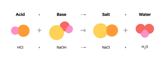 Reaction neutralization poster Royalty Free Vector Image