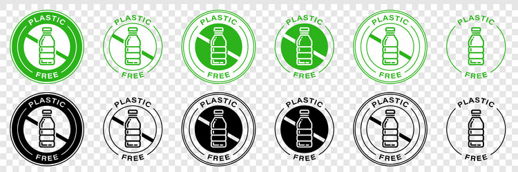 Signs plastic free 1 Royalty Free Vector Image
