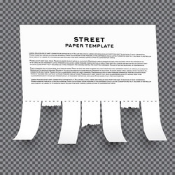 Tear-off paper template white advertisement paper Vector Image