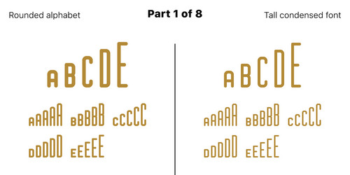 Condensed bold sans serif font rounded Royalty Free Vector