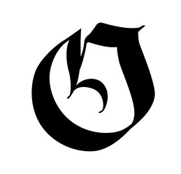 Gothic Letter O Symbol Royalty Free Vector Image