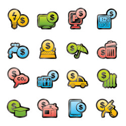 Pay bill icons flat set Royalty Free Vector Image