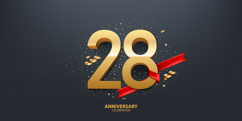 28th year anniversary background Royalty Free Vector Image