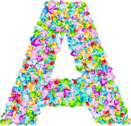 Colorful gem stones font ampersand Royalty Free Vector Image