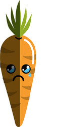 Kawaii cute happy carrot vegetable Royalty Free Vector Image