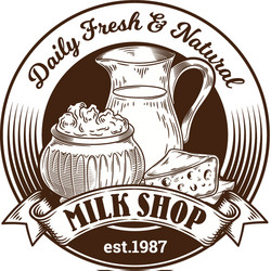 Milk shop logo Royalty Free Vector Image - VectorStock