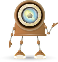 Brown cartoon robot isolated on white Royalty Free Vector