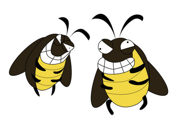 Ready scared cockroach icon cartoon insect Vector Image