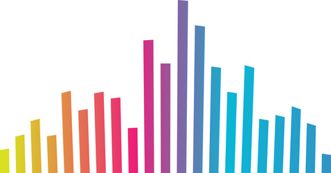 Colorful music bars visualization graphic design Vector Image