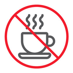 No coffee cup line and glyph icon prohibition Vector Image