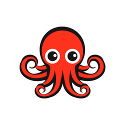 Orange octopus logo of a stylized Royalty Free Vector Image