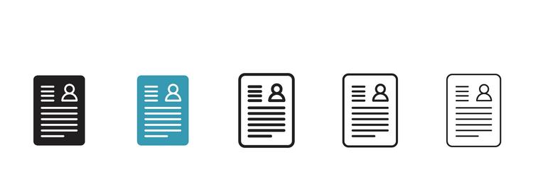 Resume icon set job apply interview symbol Vector Image