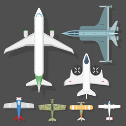 Airplane top view plane Royalty Free Vector Image