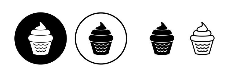 Cup Cake Icon Cake Icon Bakery Muffin Royalty Free Vector