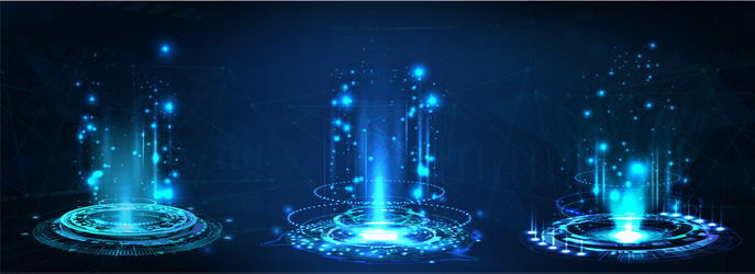 Hud futuristic circular virtual portals holograms Vector Image