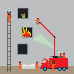 Firefighting equipments set Royalty Free Vector Image