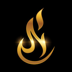 Golden fire logo icon Royalty Free Vector Image