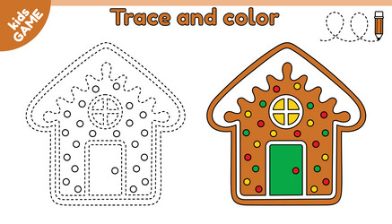 Game connect dotted lines and draw a gingerbread Vector Image