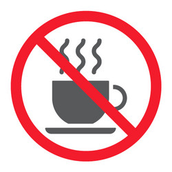 No coffee cup line and glyph icon prohibition Vector Image