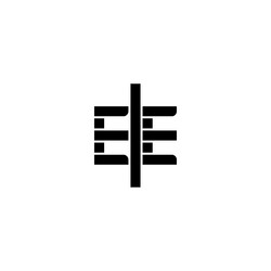 Ee geometric abstract concept logo initial Vector Image
